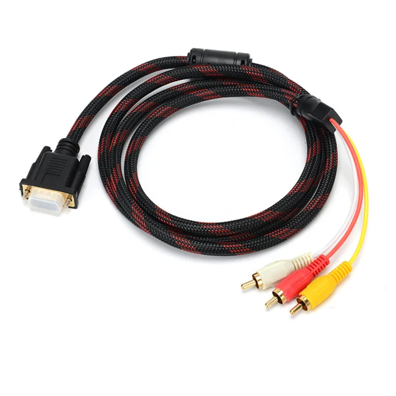 VGA-to-AV-color-difference-cable-red-and-white-brass-core-computer-to ...