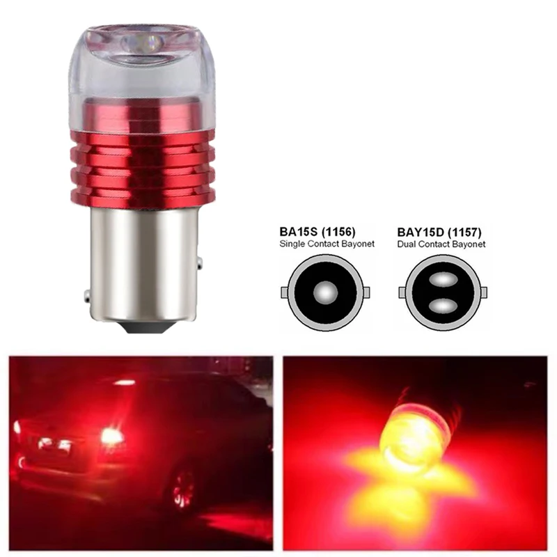 1pc 1156 BA15S 1157 BAY15D Red Strobe Lamp 5730 DC 12V Parking Reverse ...