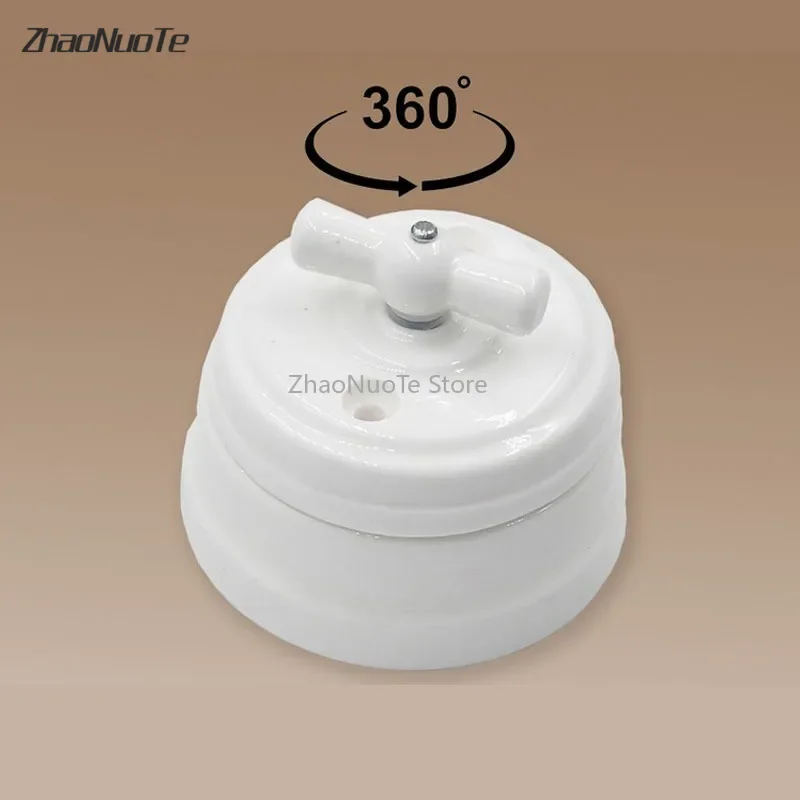 6pcs-High-Quality-European-Retro-Ceramic-Rotary-Switch-Wall-Lamp-Switch ...
