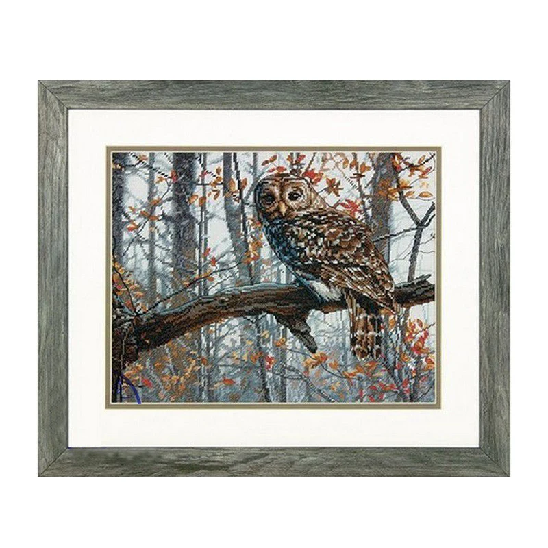 Owl-on-the-Branch-Clever-Bird-Forest-Animal-Cross-Stitch-Kits-14CT ...