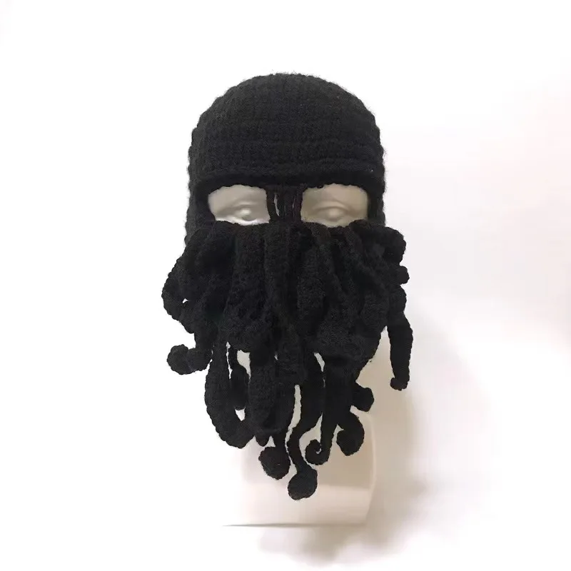 New-Funny-Handmade-Tentacle-Octopus-Hat-Crochet-Cthulhu-Beard-Beanie ...