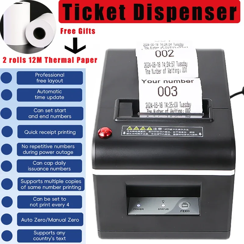Auto-Cutter-Thermal-Receipt-Printer-with-Thermal-Paper-Ticket-Turno ...