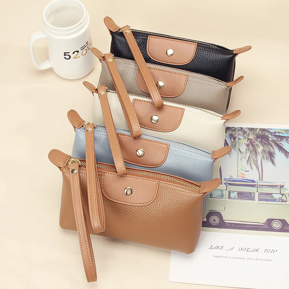 Luxury-Design-Long-Wallet-Genuine-Leather-Zipper-Wristband-Cowhide ...