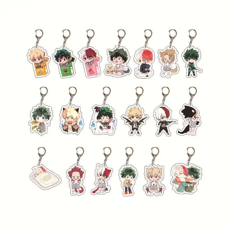 3/4/5/6pcs Women Men Hero Acrylic Keychain Izuku Bakugo Katsuki Arcylic ...