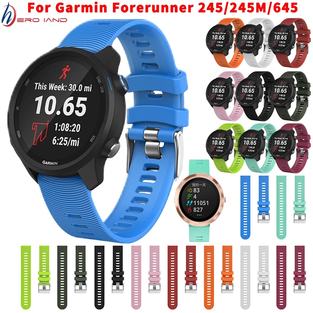 20mm-Colorful-Strap-For-Garmin-Forerunner-245-245m-645-Music-Vivomove-3 ...