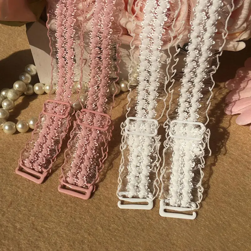 Ruffle-Lace-Adjustable-Bra-Strap-Fashion-Solid-Color-Wide-Shoulder ...