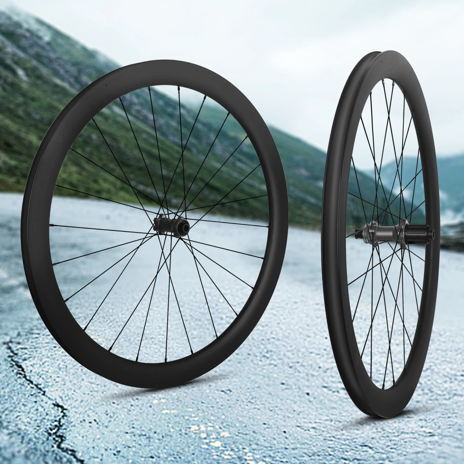 RUJIXU 700c carbon wheelset ultra-light wheelset thick rim carbon blade ...