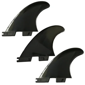 3 PCS Surf FIN F II High Quality Fiberglass Plastic Black/White ...