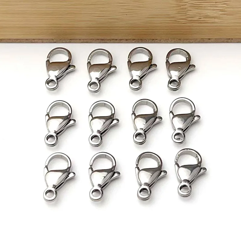 40-Pcs-Lot-10-15mm-Color-Preserving-Stainless-Steel-Lobster-Clasp-Metal ...