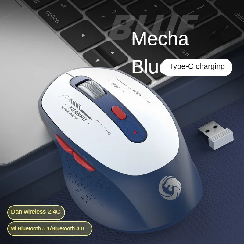 Wireless-Mouse-2-4Ghz-Wireless-Bluetooth-Mouse-USB-Type-c-Rechargeable ...