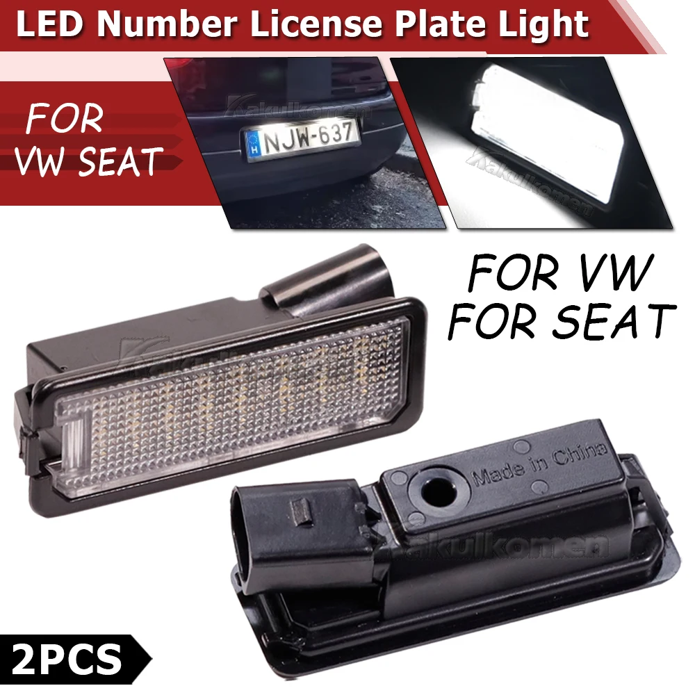 2 Pcs Car LED License Plate Lights 12V Working Lamp Replacement Car ...