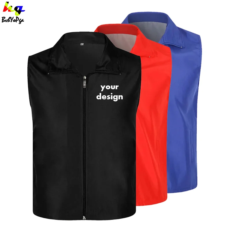 Custom Design Logo Vest Custom Logo Casual Vest Men and Women Workwear ...