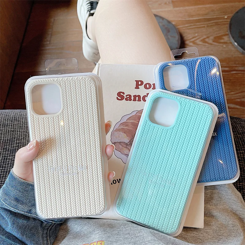 Luxury Original Woven Texture Silicone Case For iphone 13 Cover Iphone ...