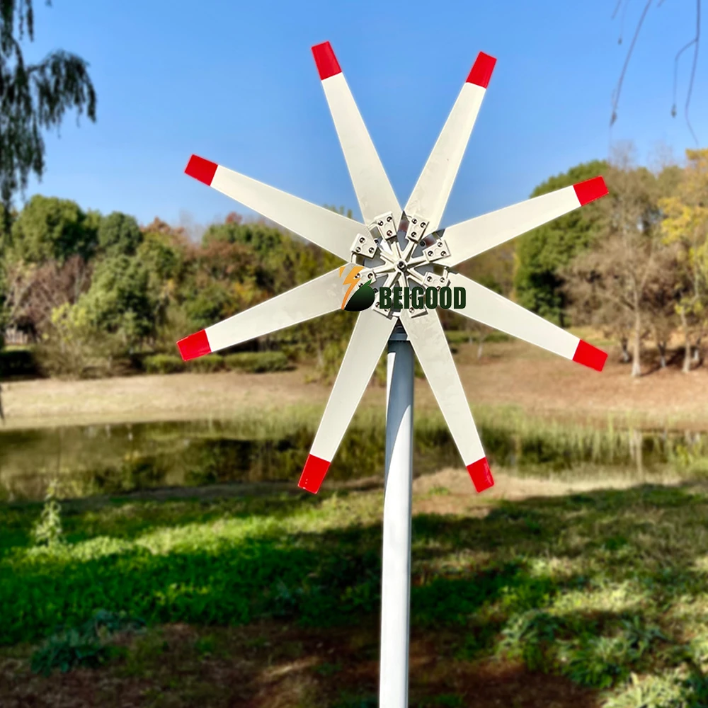 3000W-12V-24V-48V-Horizontal-Home-Wind-Turbine-Free-Energy-8-Blades-3KW ...