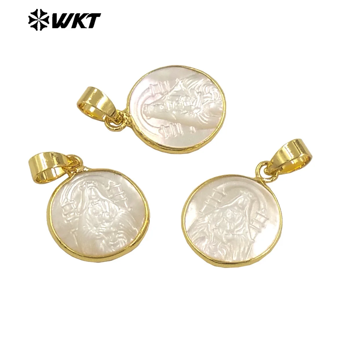 WT-JP376-WKT-New-Developed-Natural-Pearl-Shell-Carved-Christian-Religious-Necklace-Pendant-Gold ...