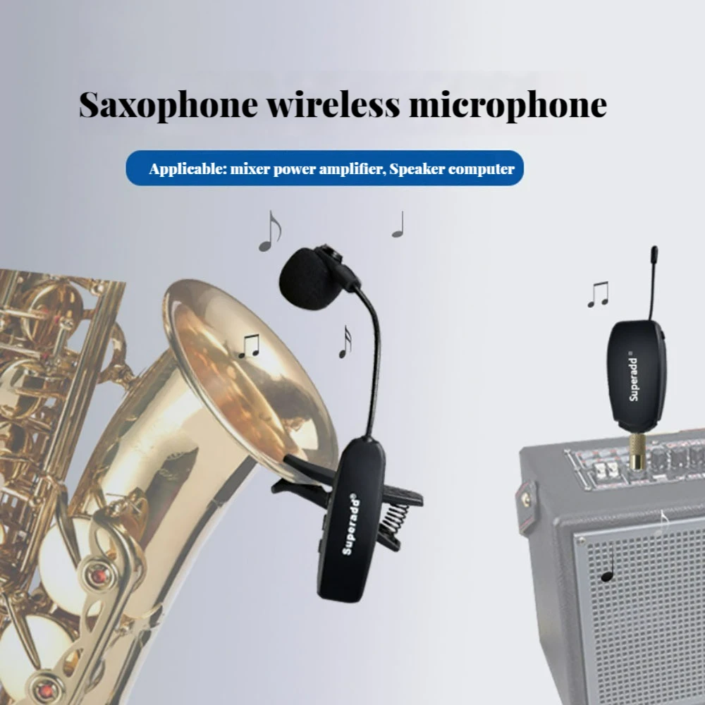 UHF-Wireless-Saxophone-Microphone-System-Clip-on-Musical-Instruments ...