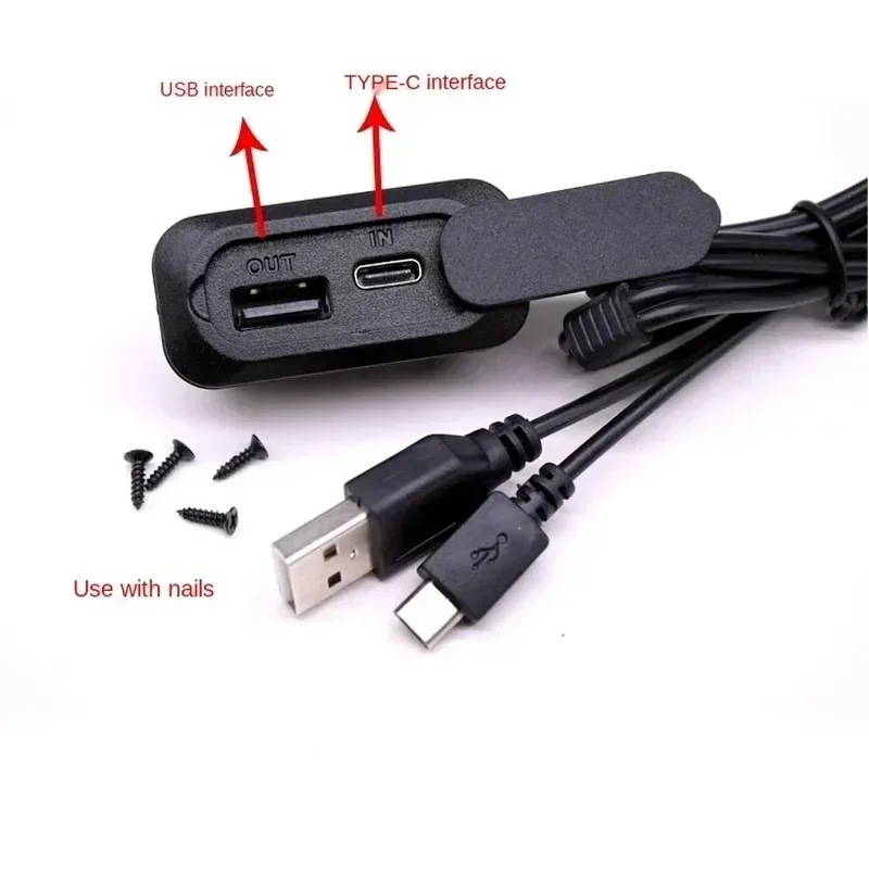 5pcs Backpack USB Charging Port Adapter, Type-C External Power Bank ...