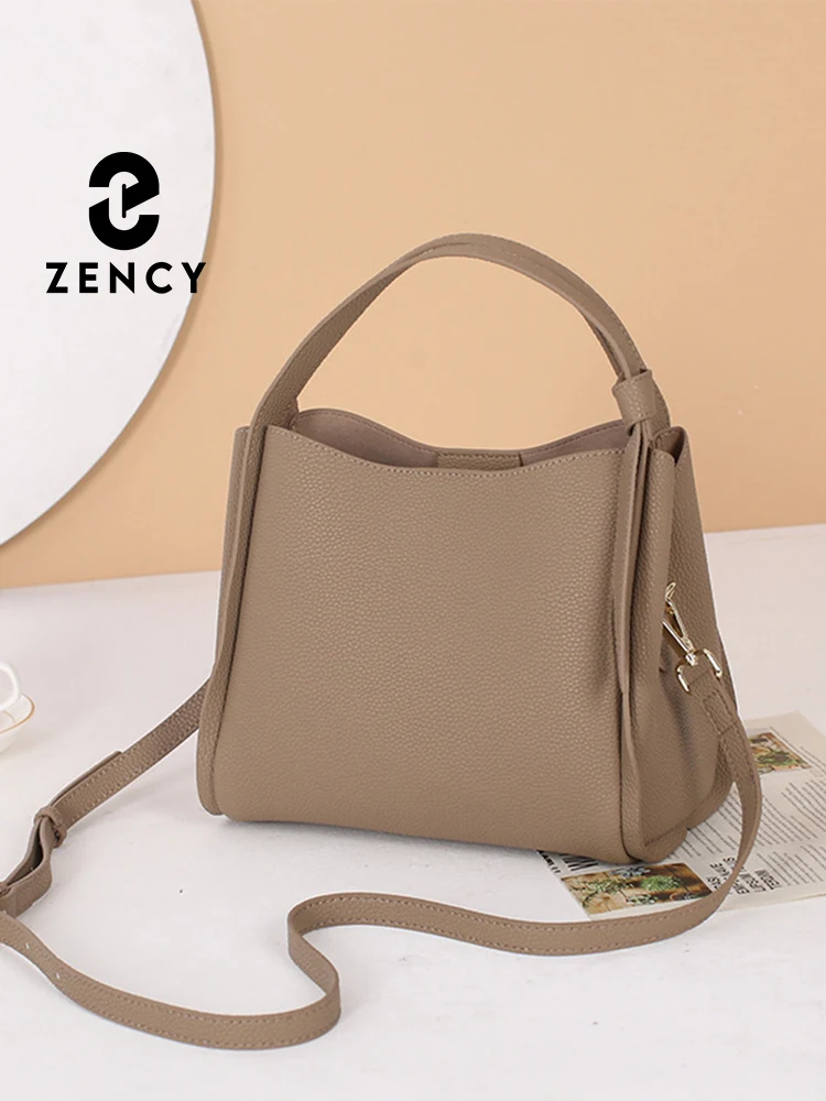 Zency-Women-s-Simple-Bucket-Bag-Luxury-Designer-Crossbody-Bag-Genuine-Leather-Top-Handle-Bag ...