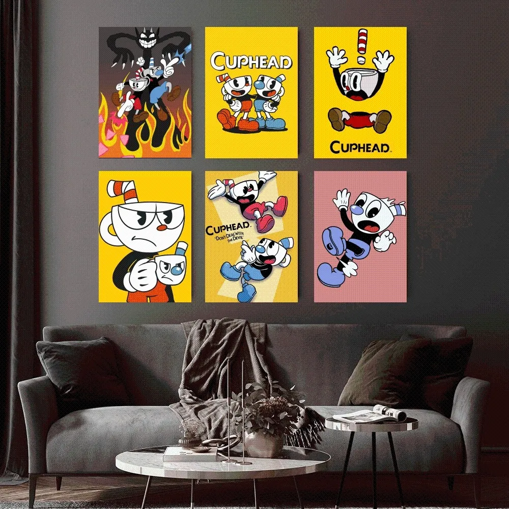 Game-C-Cupheads-Poster-Home-Office-study-Wall-Bedroom-Living-Room ...