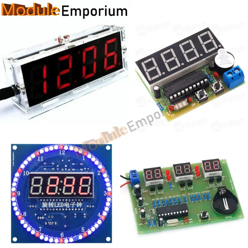 4-6-Digit-Rotating-Digital-DIY-Clock-Kits-with-Acrylic-Shell-51-DIY ...