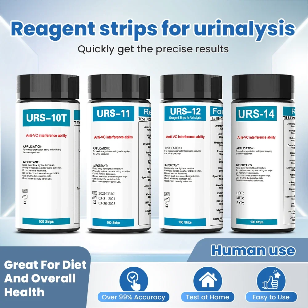 Veterinary Human 10/11/12/14 Parameters Urine Analyzer Test Strips Suit ...