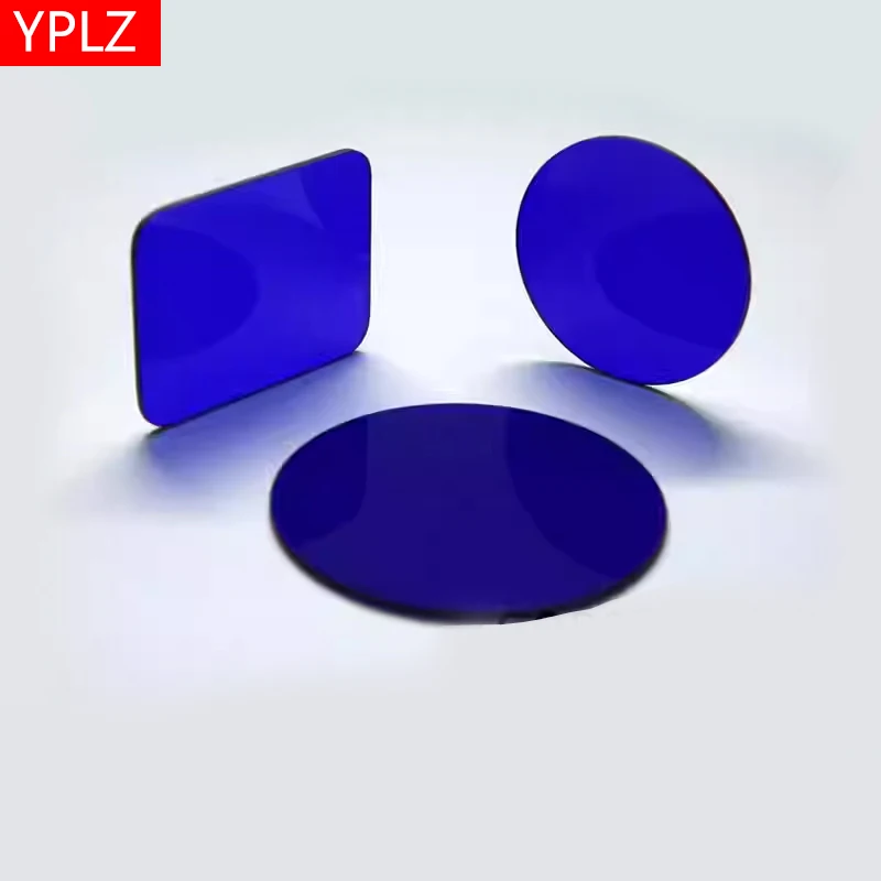 Optical blue filter passes through the blue light band. Square circular ...