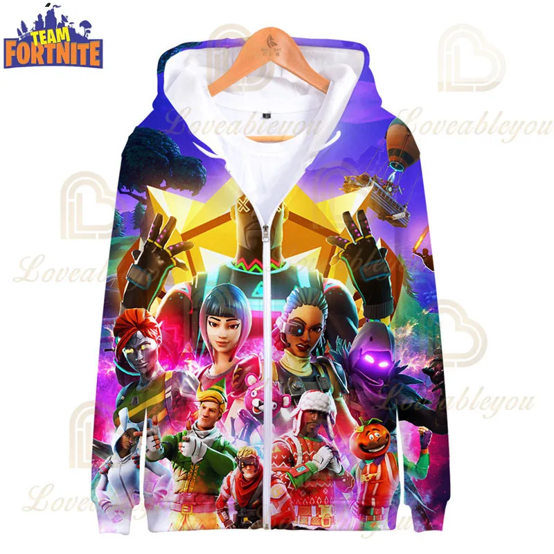 100-160cm-Fortnite-Zipper-Hoodie-3D-Printed-Casual-Cardigan-Cloth ...