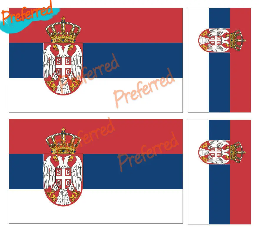 4 X Serbian Serbia Flag Vinyl Car Van Ipad Laptop Windshield Bumper ...