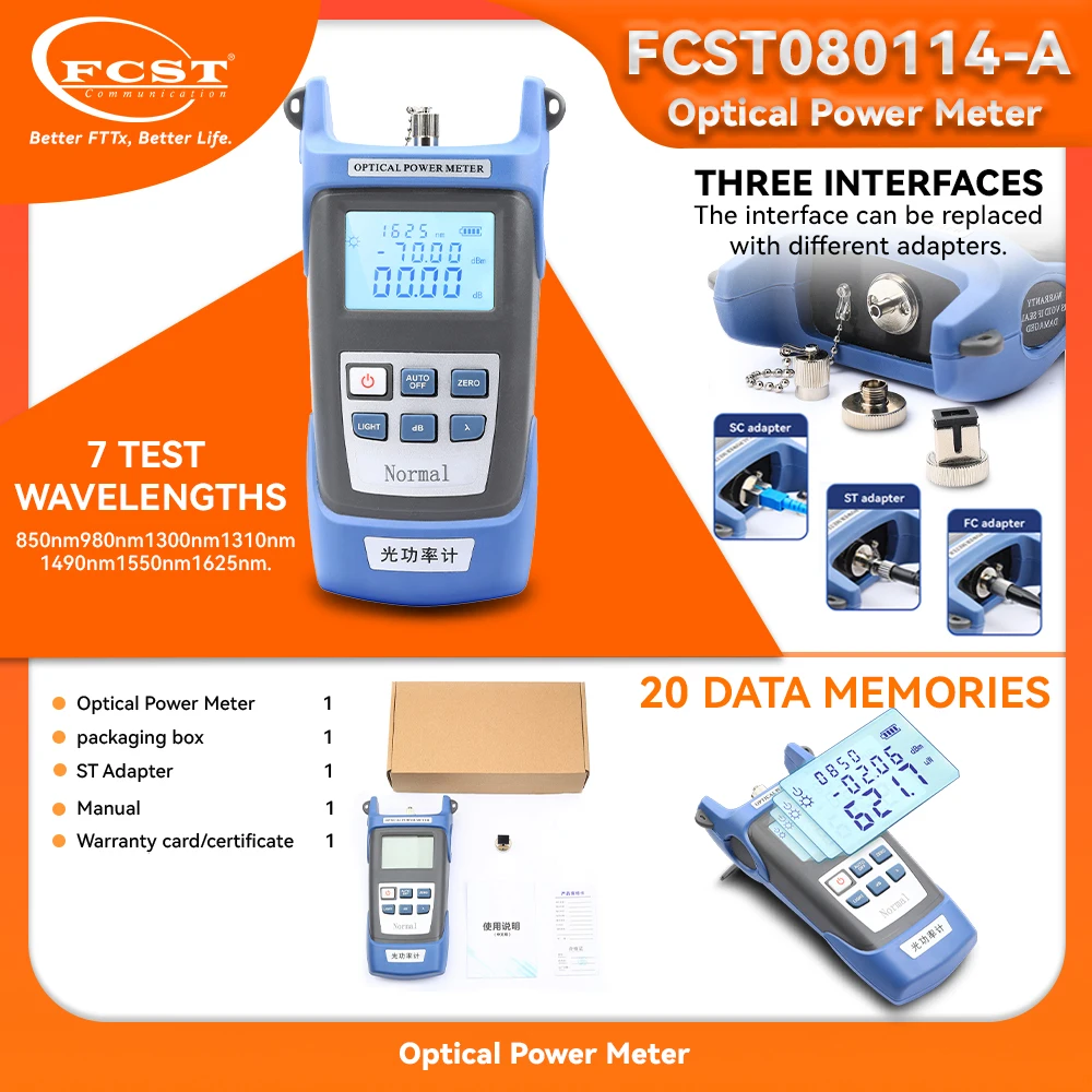 FCST-medidor-de-potencia-de-fibra-ptica-probador-de-Cable-FTTH-de-70dB ...