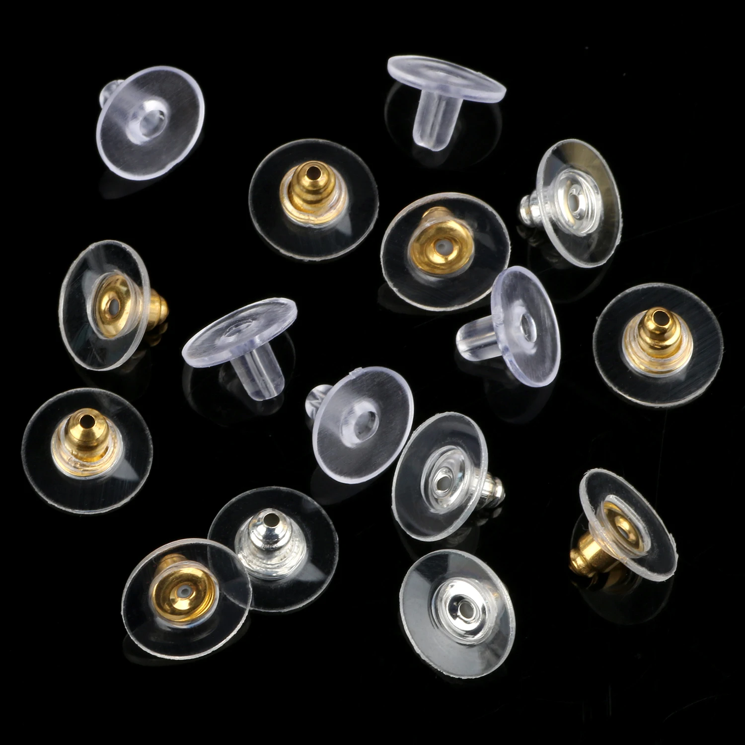 100pcs/lot Rubber Earring Backs Stopper Earnuts Stud Earring Back ...