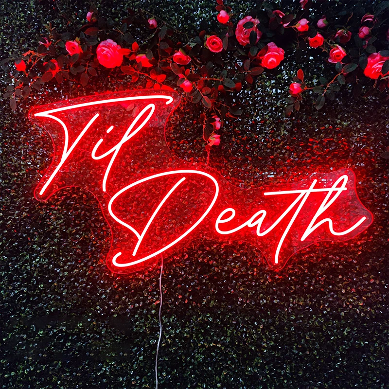 Neon-Sign-Light-Til-Death-Party-Birthday-Bar-Club-Decor-LED-Neon-Lamp ...