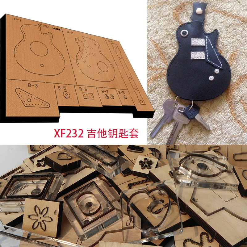 New-Japan-Steel-Blade-Wooden-Die-Guitar-key-bag-Wallet-Leather-Craft ...