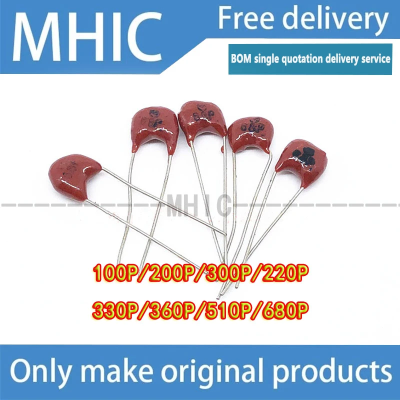 Capacitor de mica de prata cy livre 500v 560p/100p/200p/220p/330p/360p/470p/510p/680p/750p/p/p/p ...