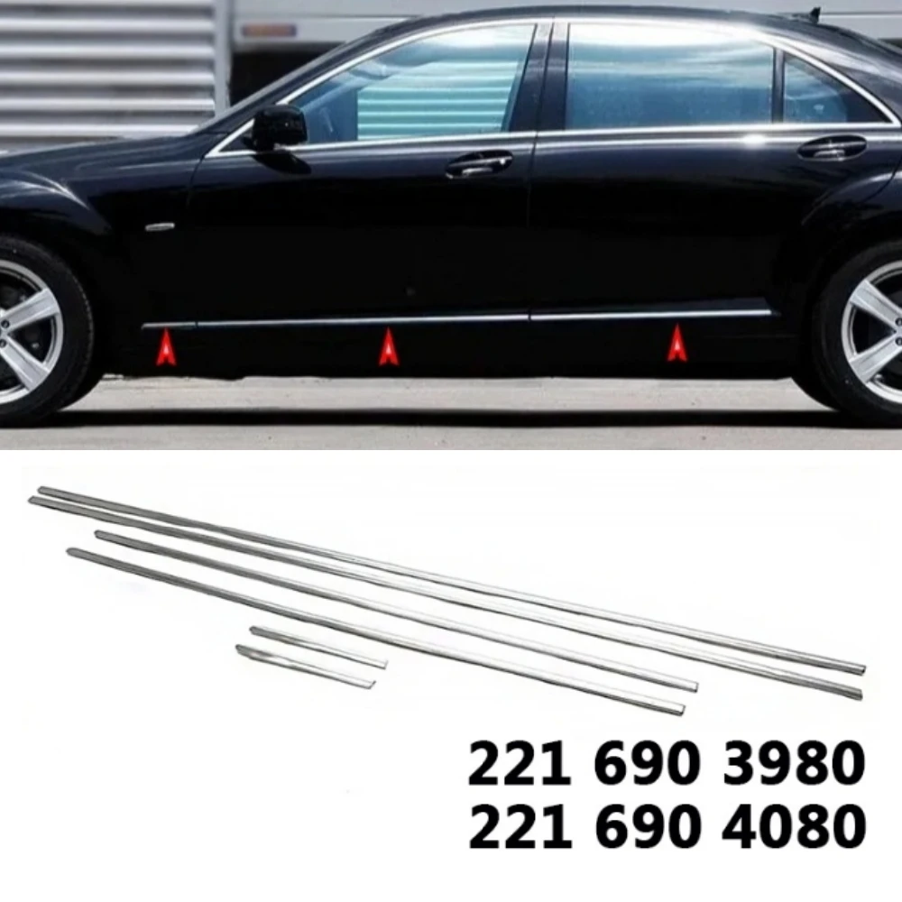 Door Chrome Molding 6PCS A2216903980 A2216904080 A2216904180 ...