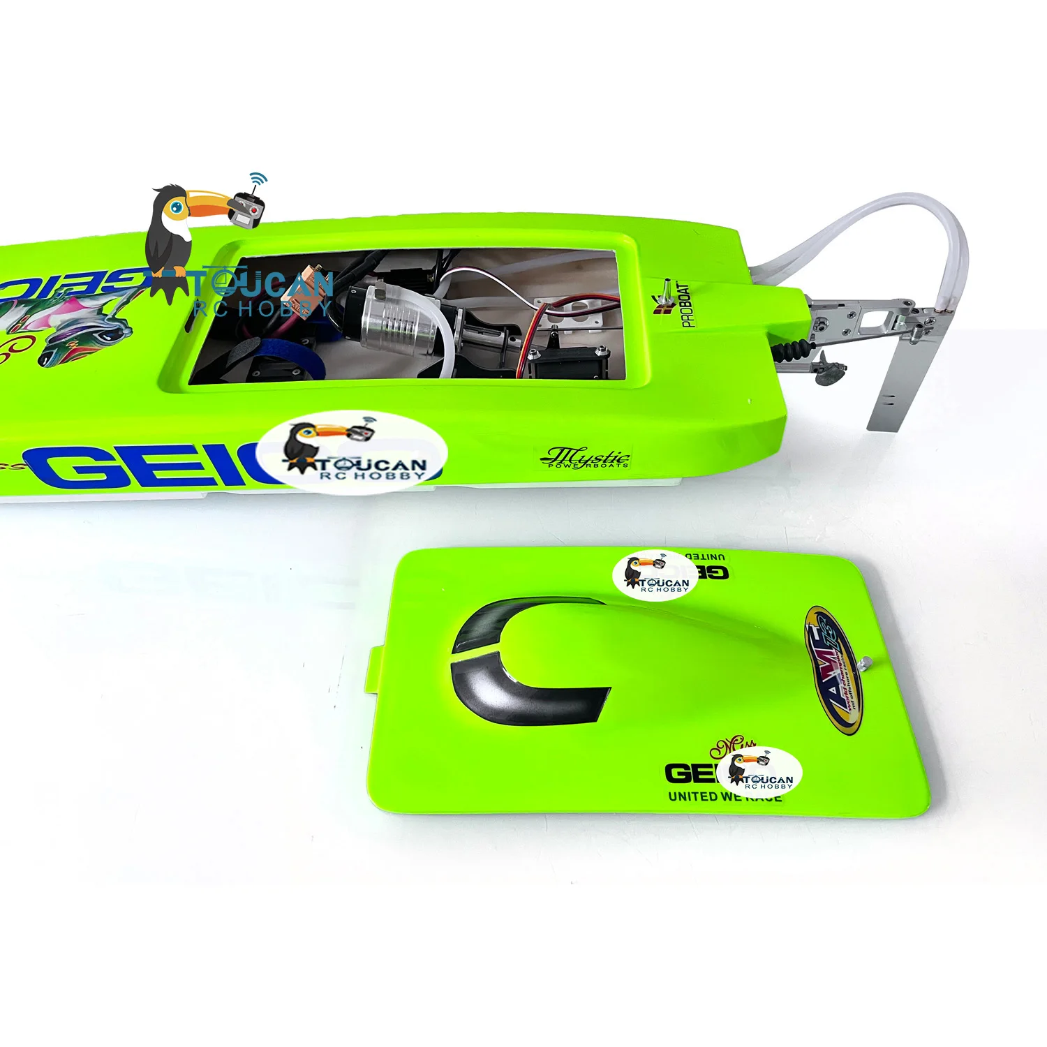 DTRC-E32-Green-Fiber-Glass-RC-Boat-Corrida-El-trica-PNP-Motor-Servo-ESC ...