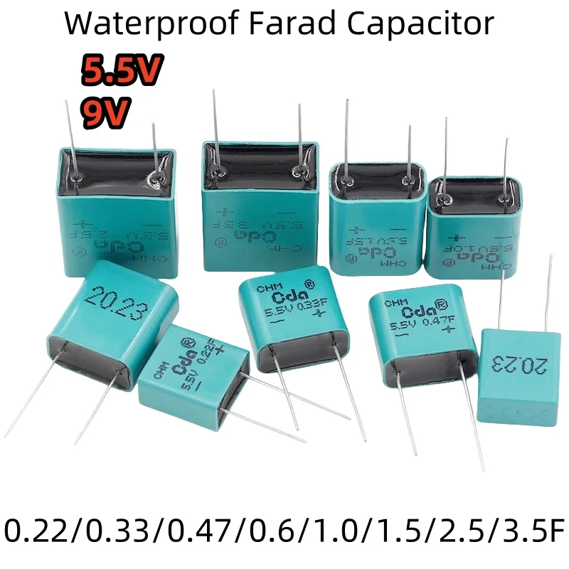 Waterproof Farad Capacitor 5.5/9V 0.22/0.33/0.47/0.6/1.0/1.5/2.5/3.5F ...