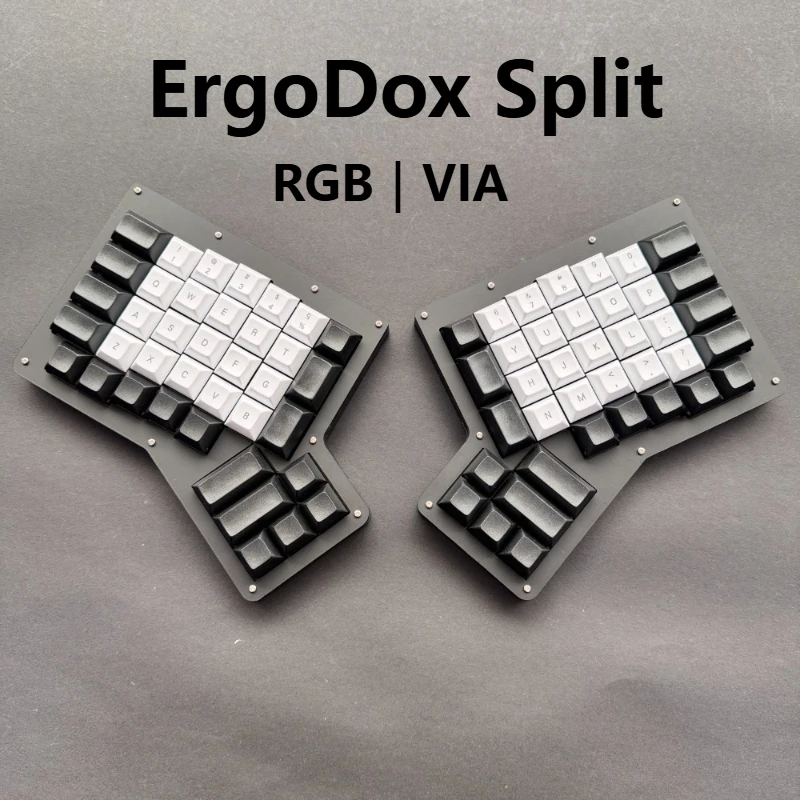 ErgoDox RGB Wired Split Mechanical Keyboard Acrylic Case VIA Hot Swap ...
