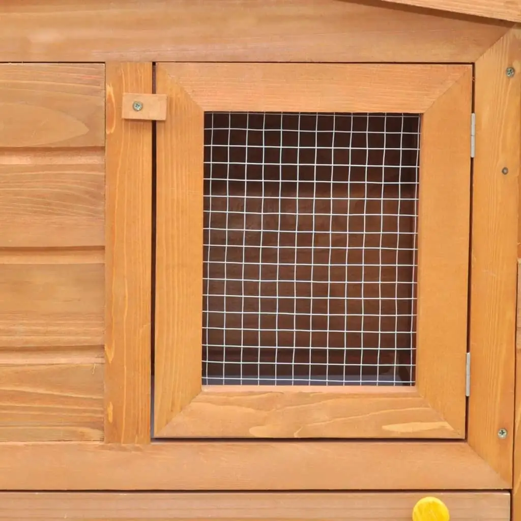 Wooden Large Rabbit Hutch with Roof - Outdoor Small Animal House Pet ...
