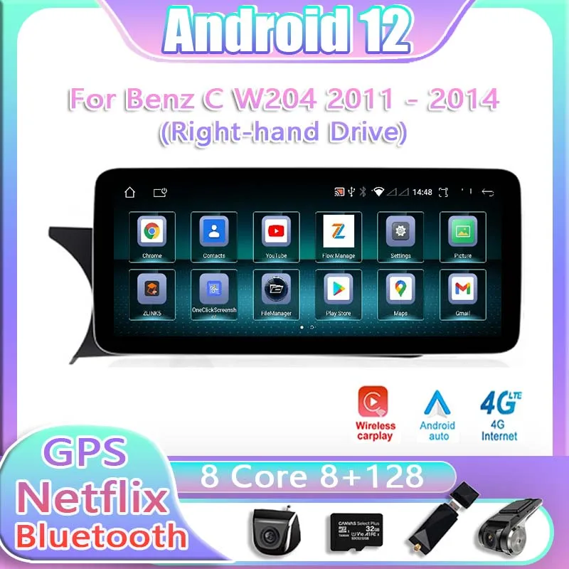 12.3 Inch Car Radio For Benz C W204 2011 2014 Right hand Drive Auto ...