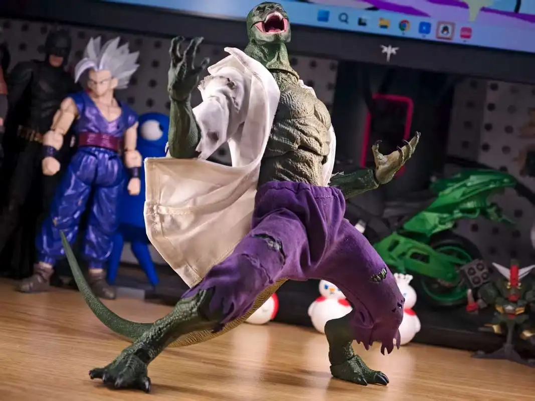 Handmade 1/12 Scale Anime Lizard Action Figure White Ripped Coat Purple ...