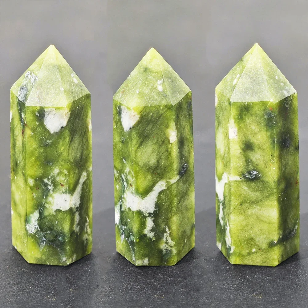 Xiu Jade Stone Crystal Wand Hexagonal Prism Shape Column Crystal ...