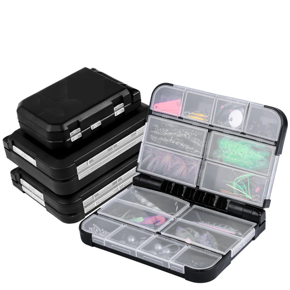 Small Tackle Box Organizer 9 10 12 16 lattice Mini Tackle Boxes Plastic ...