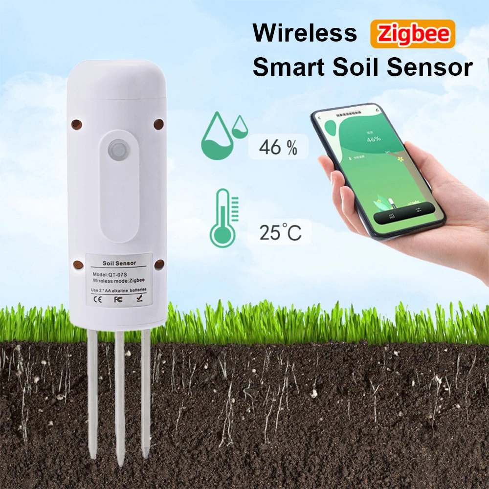Zigbee-Wireless-Soil-Tester-Temperature-and-Humidity-Meter-Waterproof ...