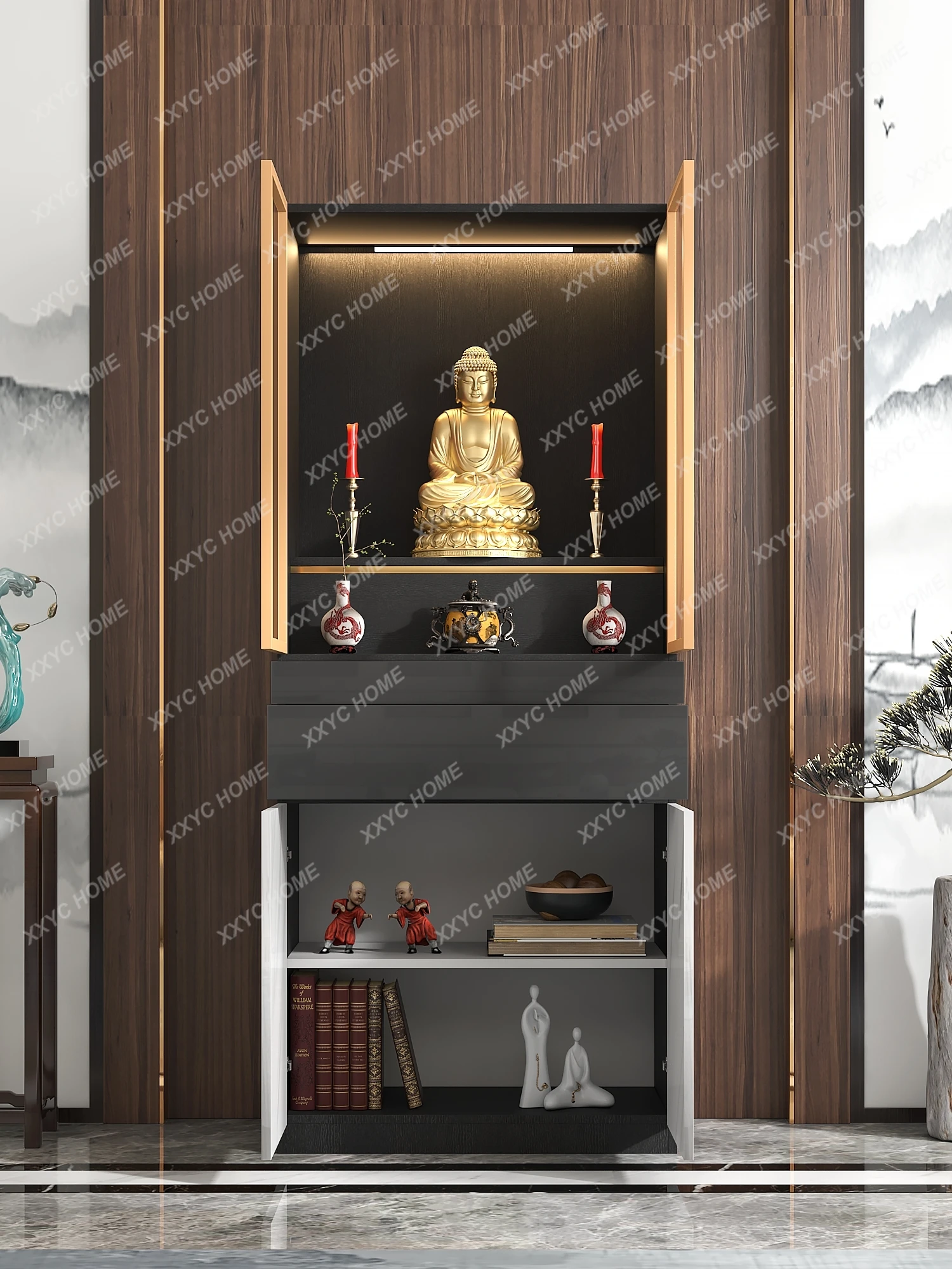 Buddha-Shrine-Clothes-Closet-Shrine-God-of-Wealth-Cabinet-Buddha ...