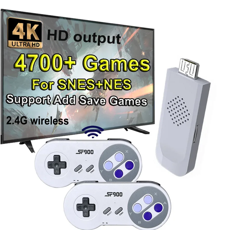 SF900 레트로 비디오 게임 콘솔 HD 게임 스틱, SNES 무선 컨트롤러 용 1500 게임 16 비트 Consolas De ...