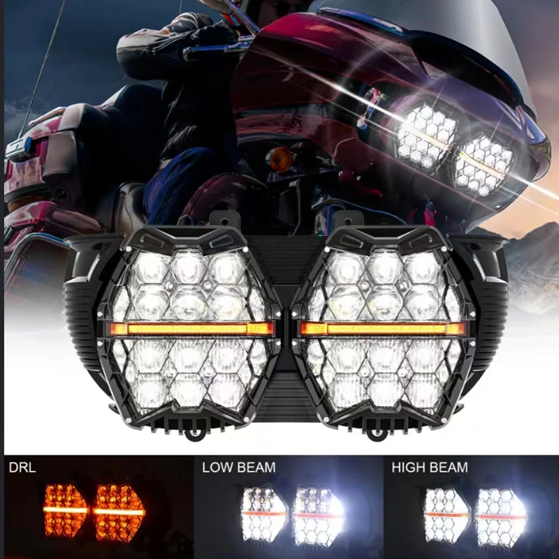 Motorcycle-New-LED-Performance-Headlight-High-Low-Beam-Amber-DRL-for ...