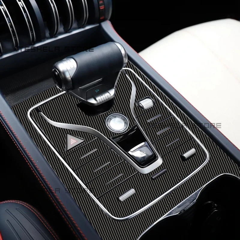 For Byd Atto 3 Ev 2022 2023 Car Console Gearbox Panel Sticker Strips Carbon Fiber Film Garnish ...