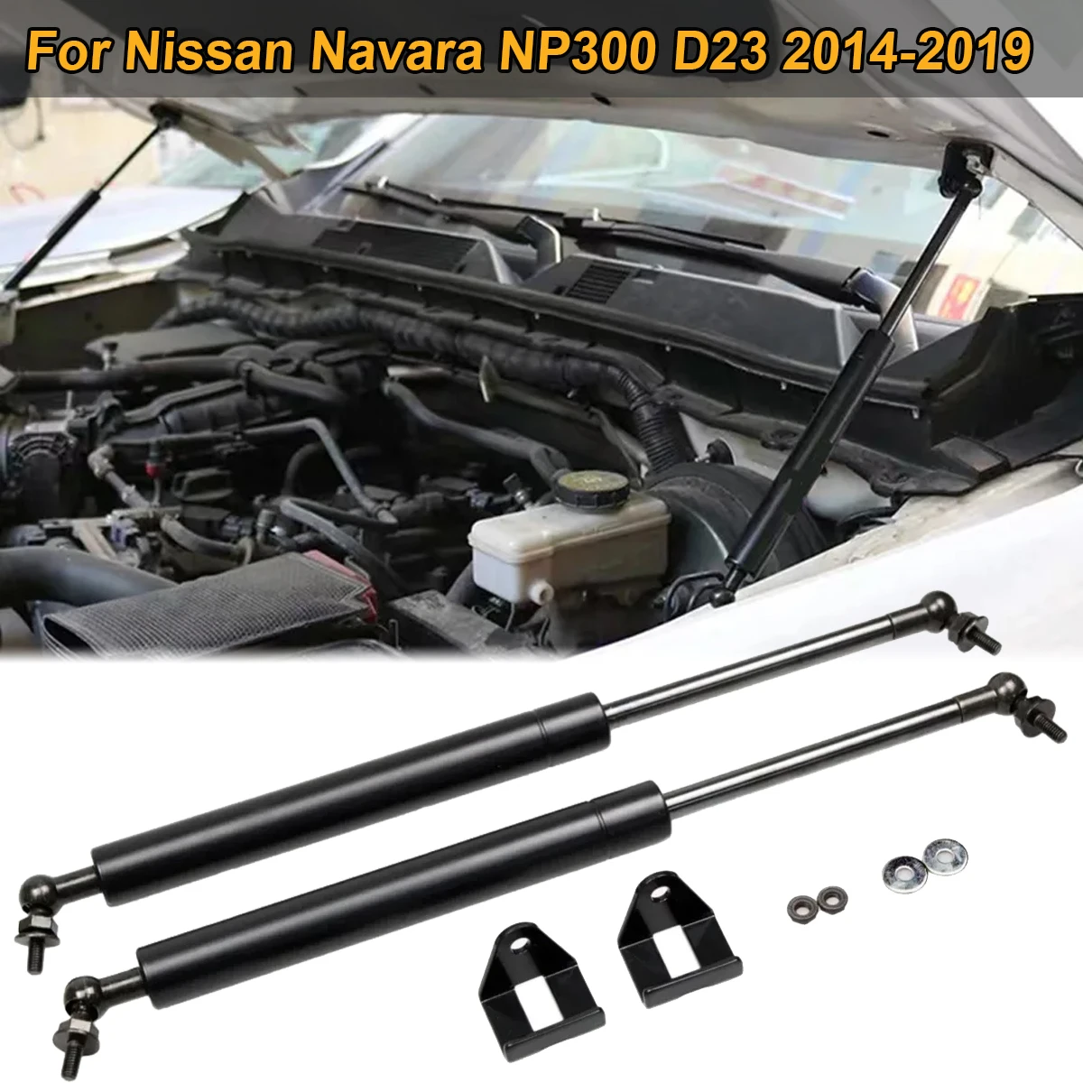 For-Nissan-Navara-NP300-D23-2014-2019-Front-Hood-Bonnet-Gas-Struts-Bars ...