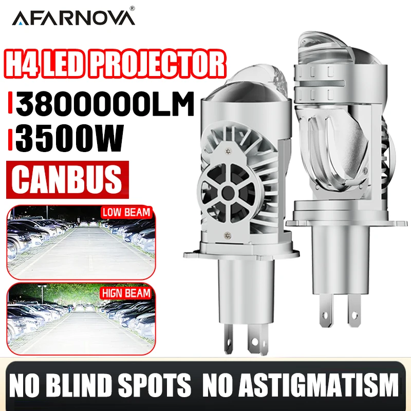 Led H4 Projector Lens Headlight Bulb Canbus Super Bright 3500W ...