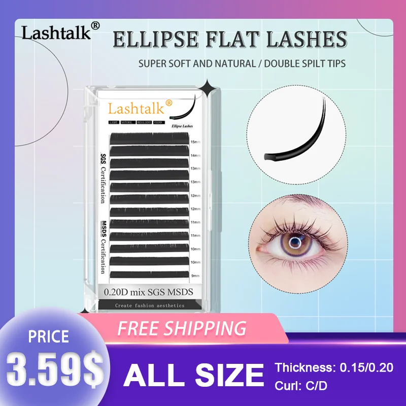 Lashtalk Flat Ellipse Eyelash Extensions From Nagaraku Double Split ...